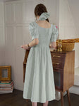 Remi Square Neck Stripe Cotton Dress