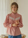 【Final Sale】Kitty Wavy Stand Collar Lace Blouse - Pink