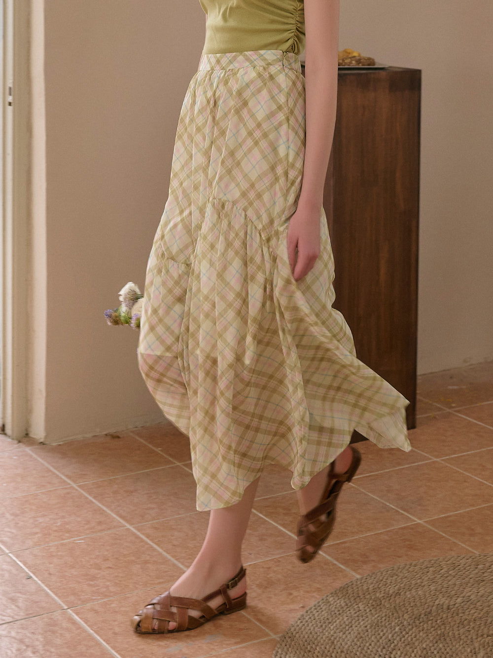 【Final Sale】Lyric Plaid Patchwork Skirt