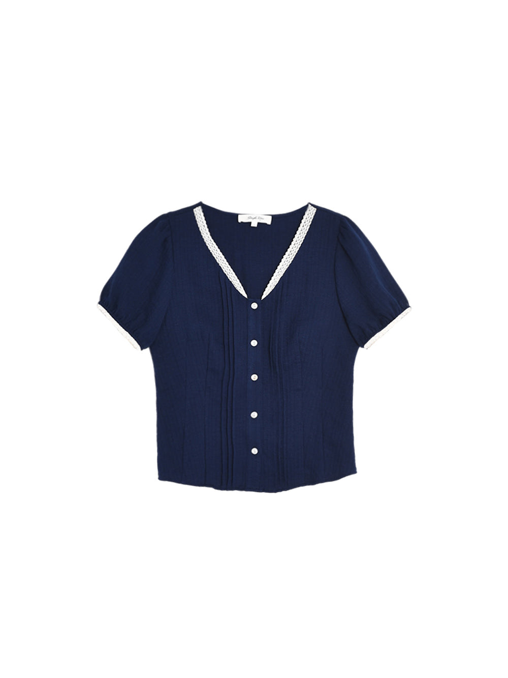 Madelyn V-Neck Lace Linen Top