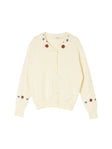 【Final Sale】Grace Floral Embroidered Apricot Knit Cardigan